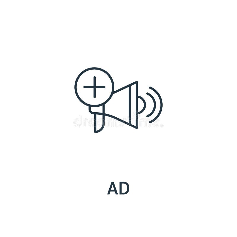 Ad Icon Vector from Ads Collection. Thin Line Ad Outline Icon Vector ...