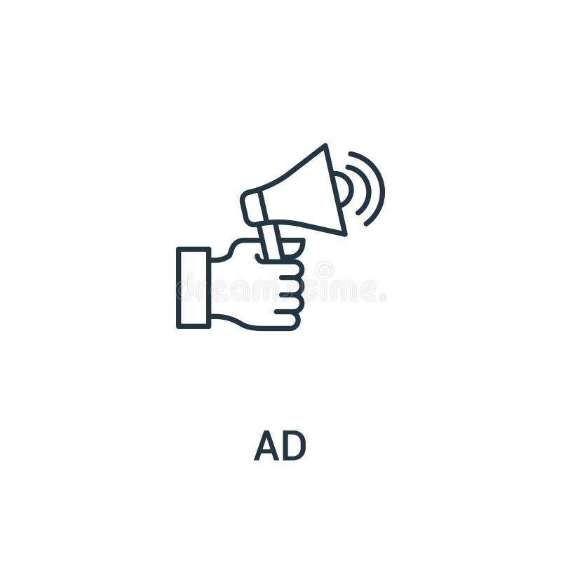 Ad Icon Vector from Ads Collection. Thin Line Ad Outline Icon Vector ...