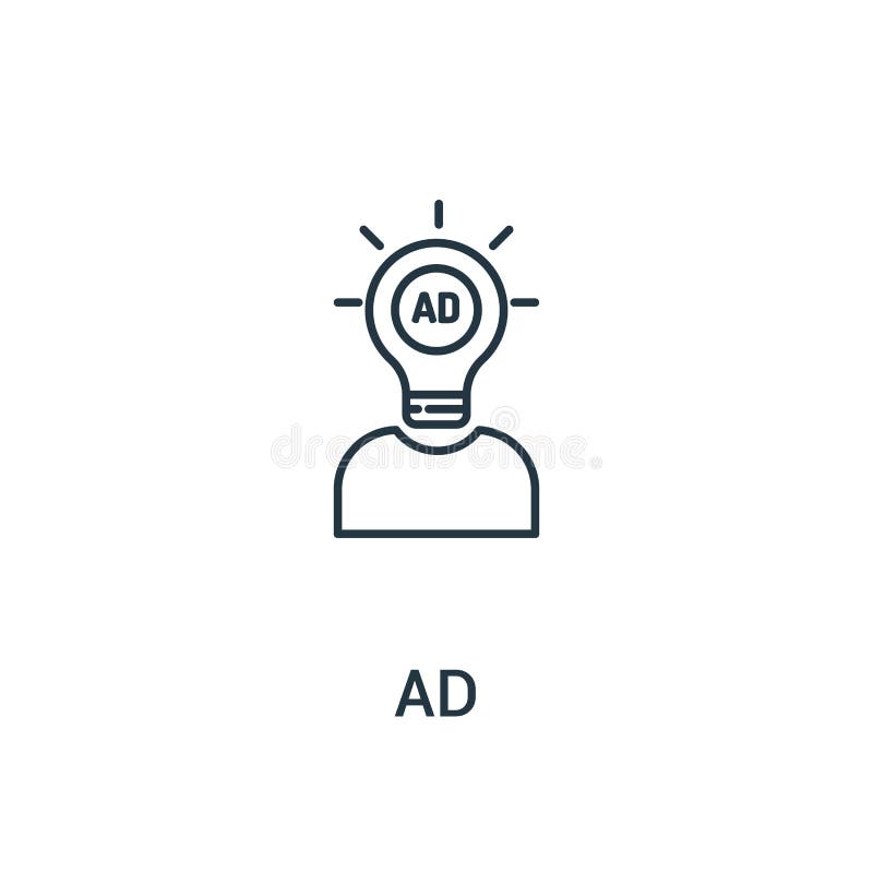 Ad Icon Vector from Ads Collection. Thin Line Ad Outline Icon Vector ...