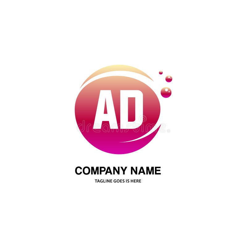 AD Initial Logo with Colorful Circle Template Vector Stock Vector ...