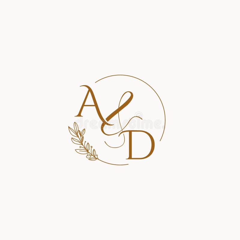 AD Initial Wedding Monogram Logo Stock Illustration - Illustration of ...