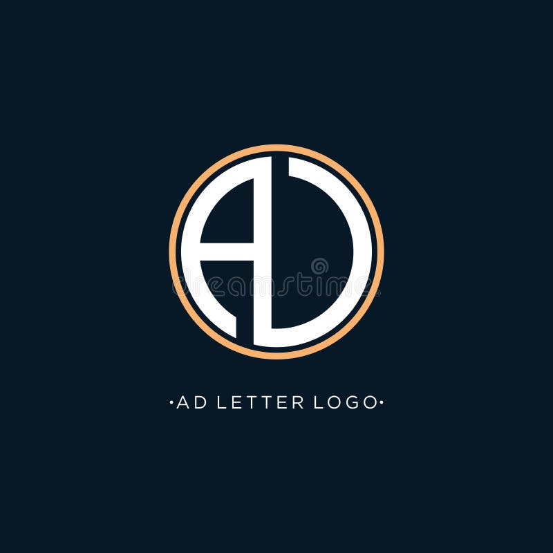 AD Initials Letter Logo Design with Sans Serif Font Vector Illustration ...