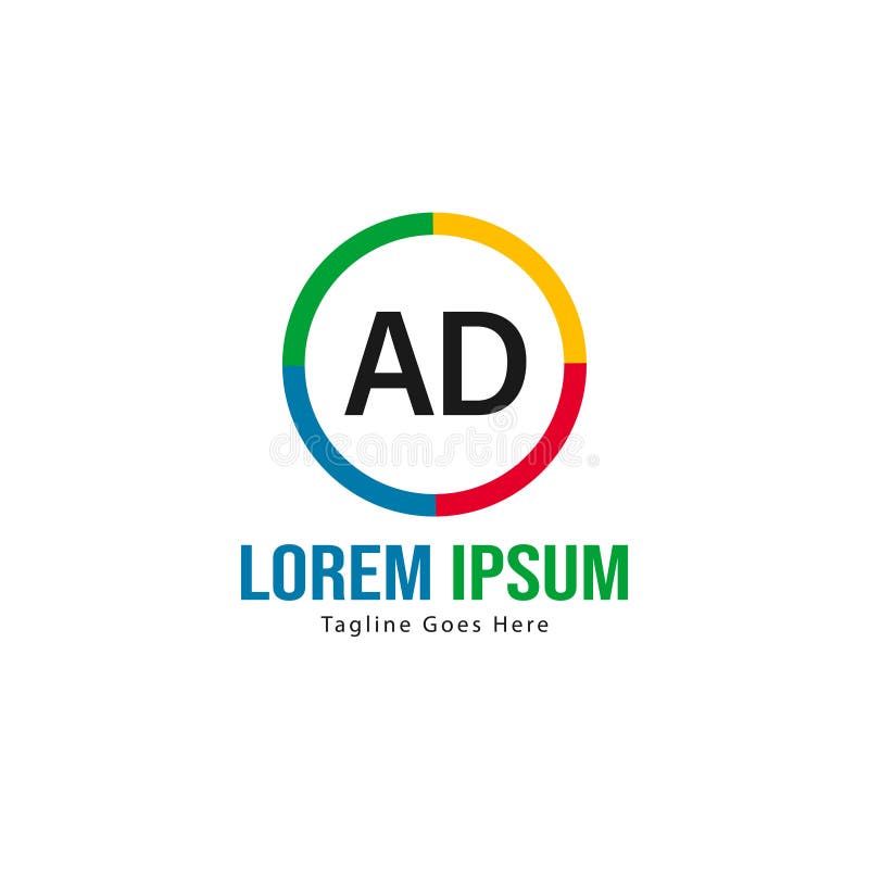 AD Letter Logo Design. Creative Modern AD Letters Icon Illustration ...