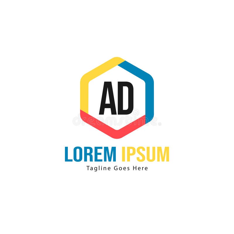 AD Letter Logo Design. Creative Modern AD Letters Icon Illustration ...