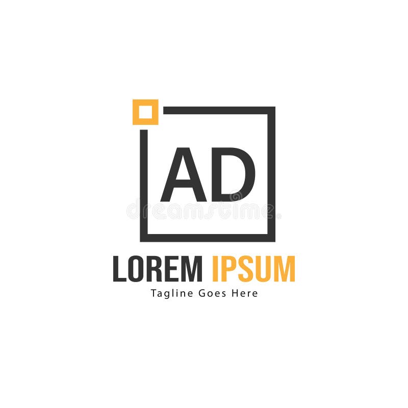 AD Letter Logo Design. Creative Modern AD Letters Icon Illustration ...