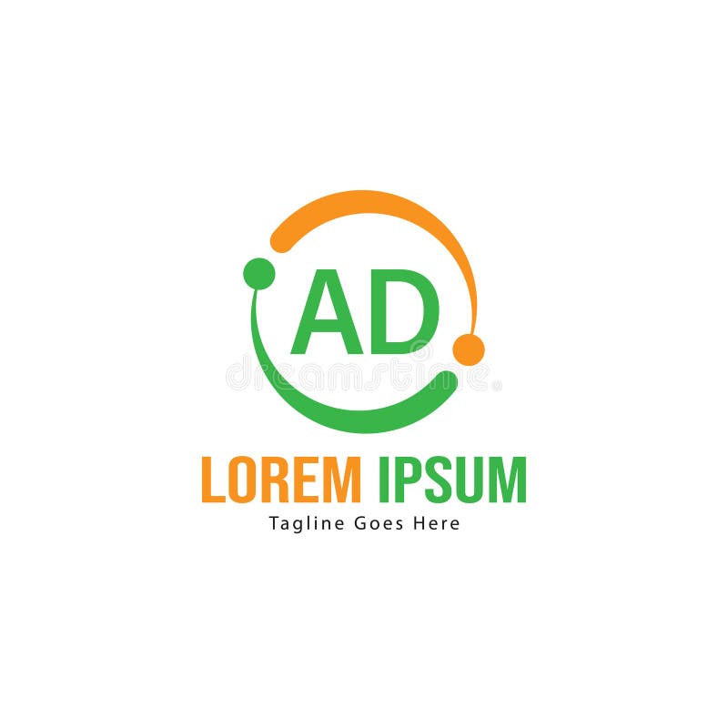 AD Letter Logo Design. Creative Modern AD Letters Icon Illustration ...