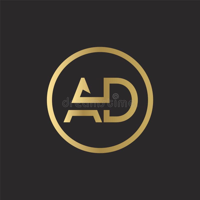 AD Logo Design Business Typography Vector Template. Creative Linked ...