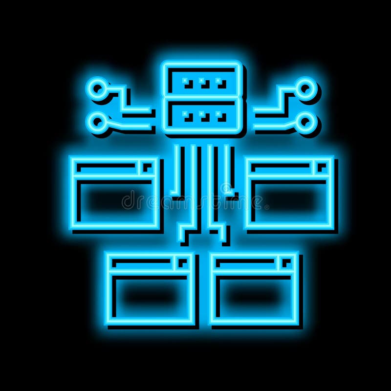 Ad Network Neon Glow Icon Illustration Stock Vector - Illustration of ...