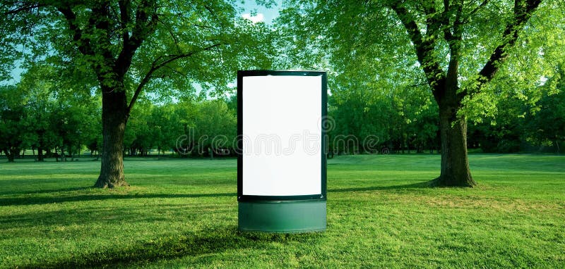 Ad panel in park stock image. Image of advertisement - 13175395