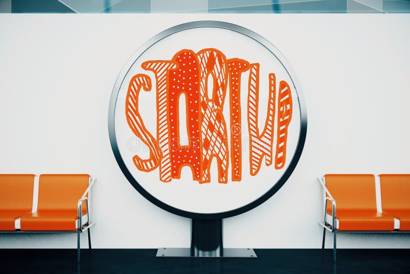 Ad Stand with Start Up Sketch Stock Illustration - Illustration of ...