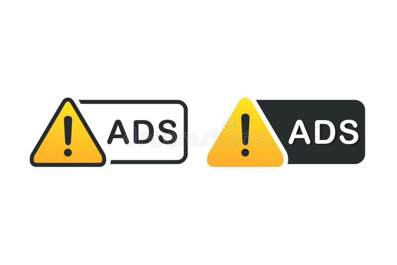 Ad Warning Symbol. Illustration Vector Stock Vector - Illustration of ...