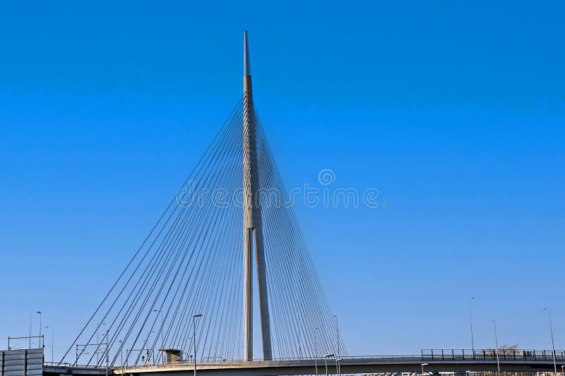 Ada bridge in Belgrade stock photo. Image of sava, famous - 280123928