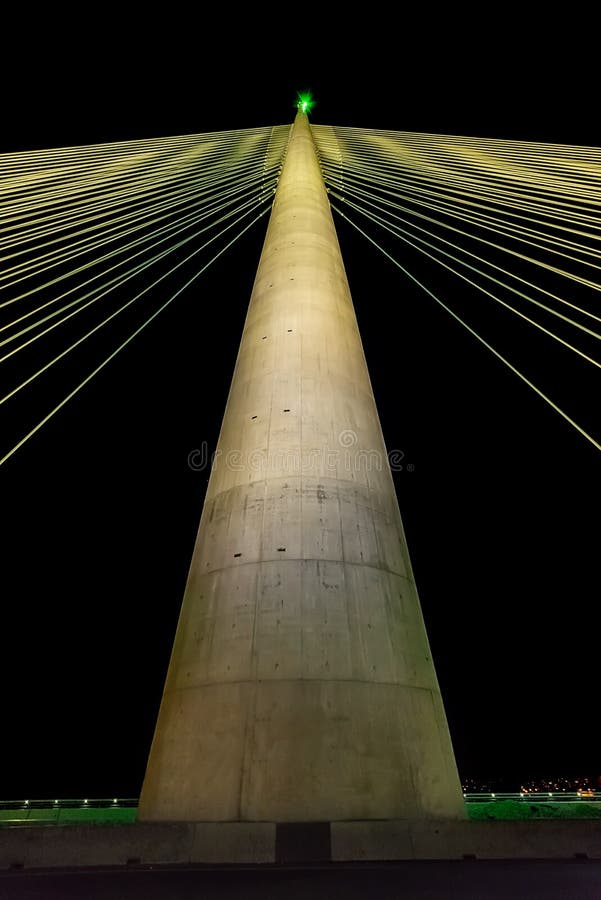 Ada bridge at night editorial photography. Image of built - 131597217