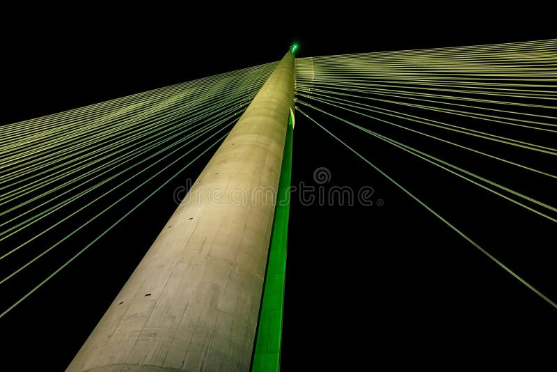 Ada bridge at night editorial image. Image of concrete - 131621740