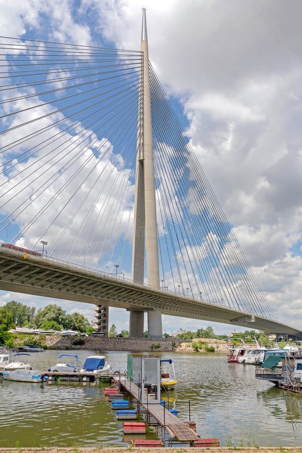 Ada Bridge River stock photo. Image of sava, tall, modern - 220918570
