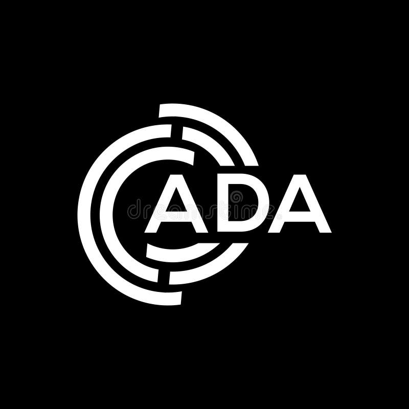 ADA Letter Logo Design on Black Background. ADA Creative Initials ...