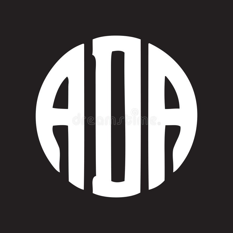 ADA Letter Logo Design on Black Background.ADA Creative Initials Letter ...