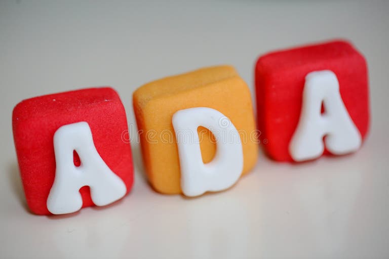 Ada Name Tag Made of Edible Cake Stock Photo - Image of candy ...
