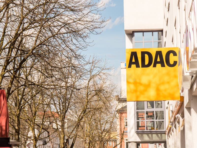 ADAC Logo On Their Downtown Munich Main Office Taken During A Snowy ...