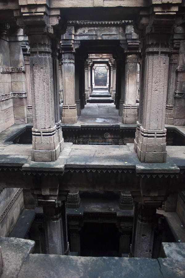 Adalaj Step well stock image. Image of history, carved - 22685649