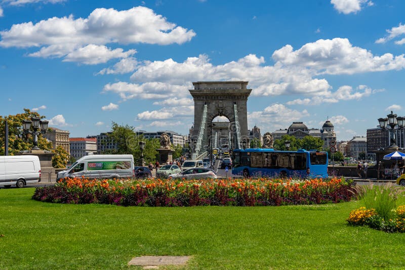 Adam Clark Square in Budapest, Hungary. Editorial Photography - Image ...