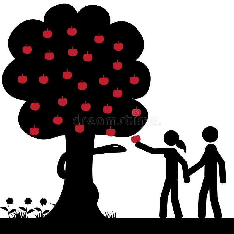 Adamo E Eva Con Il Serpente E La Mela Pungente Concetto Di Peccato ...