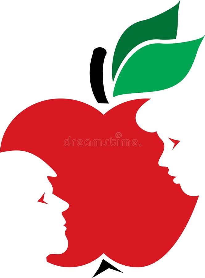 Adam, Eve and the apple stock vector. Illustration of religion - 17055753