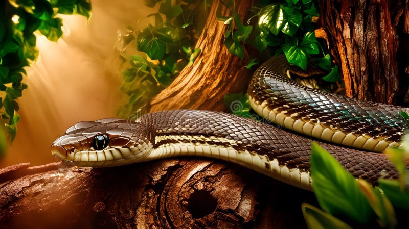Adam and Eve Concept, a Snake with an Apple Stock Photo - Image of ...