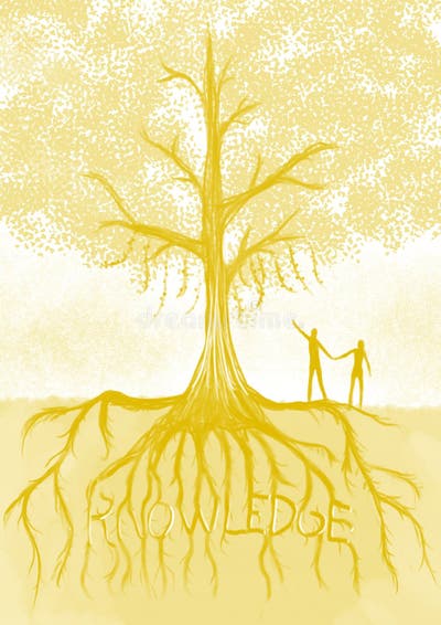 Adam and Eve Tree of Knowledge Illustration Stock Illustration ...