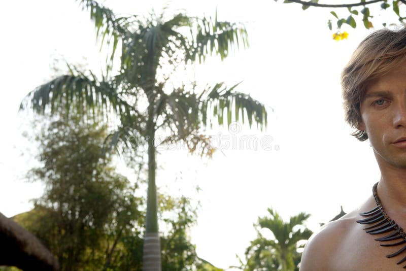 Adam Half Face Portrait stock photo. Image of leaves - 24687024