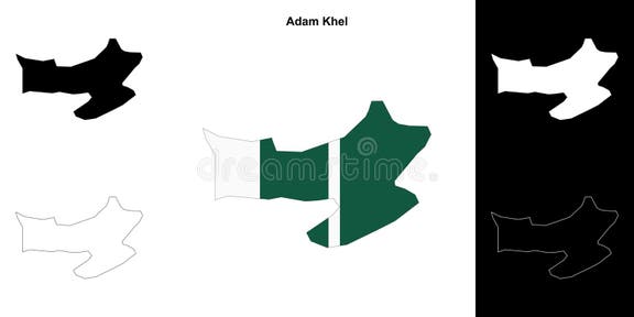 Adam Khel outline map stock vector. Illustration of outline - 371577345