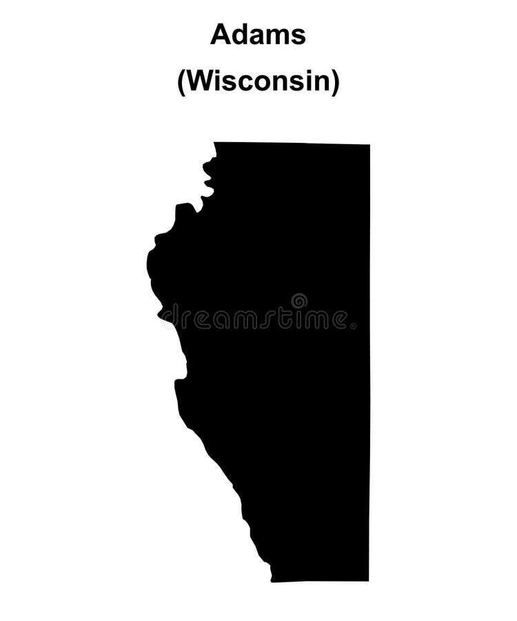 Adams outline map stock vector. Illustration of wisconsin - 361875283