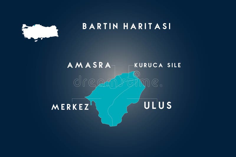 Bartin Districts Amasra, Ulus, Kuruca Sile Map, Turkey Stock Vector ...