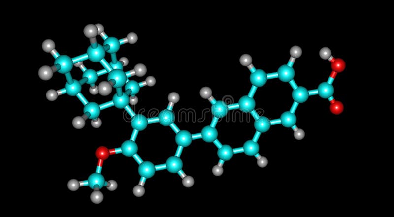 Adapalene Molecular Structure Isolated on Black Stock Illustration ...