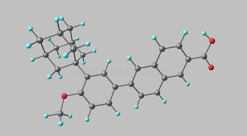 Adapalene Molecular Structure Isolated on Grey Stock Illustration ...
