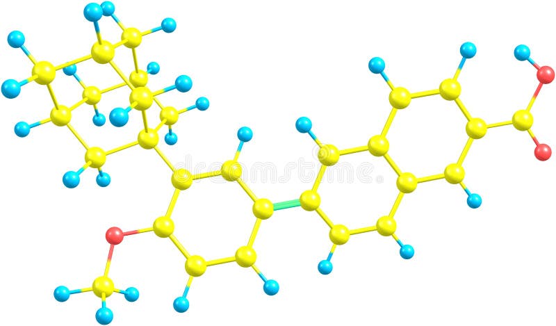 Adapalene Molecular Structure Isolated on White Stock Illustration ...