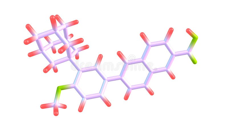 Adapalene Molecular Structure Isolated on White Stock Illustration ...
