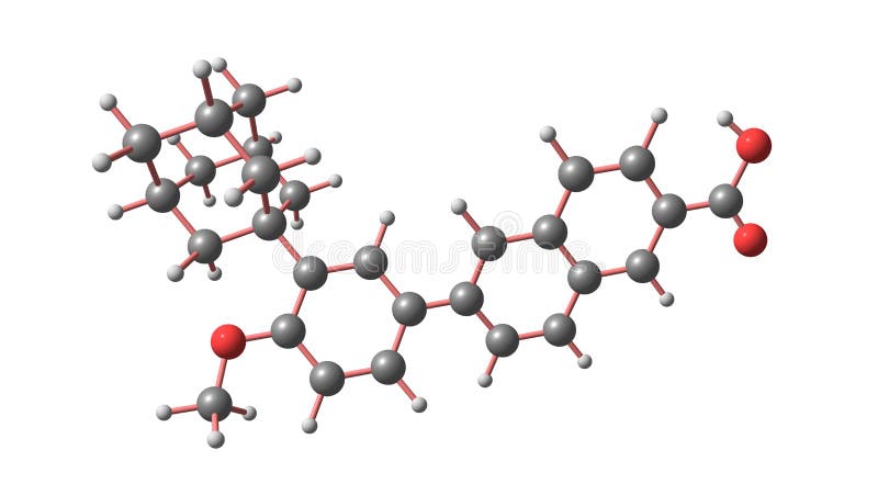 Adapalene Molecular Structure Isolated on White Stock Illustration ...