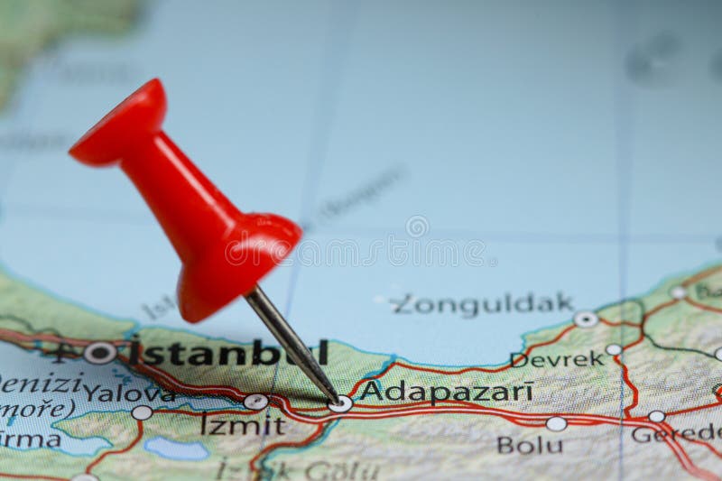 Adapazari, Turkey Pin on Map Stock Image - Image of geography ...