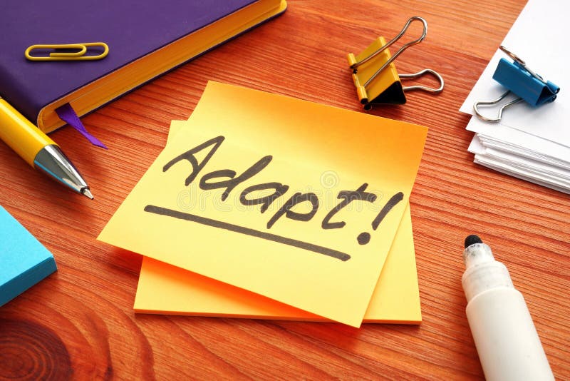 Adapt Advice Written on the Memo Stick. Stock Photo - Image of solve ...