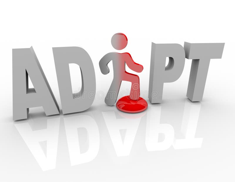 Adapt - Man Steps on Button Changes for Success Stock Illustration ...