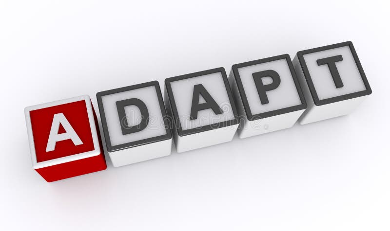 Adapt word block on white stock illustration. Illustration of ...