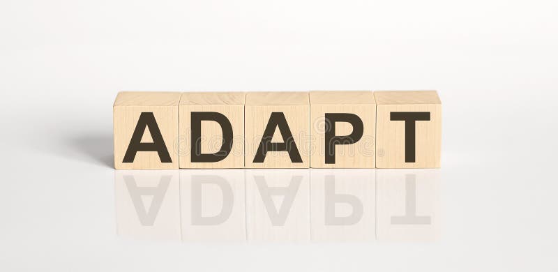 ADAPT Word from Wooden Blocks on White Desk Stock Photo - Image of ...