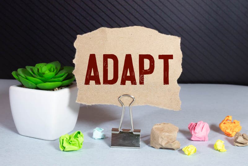 Adapt Word Written on Pink Envelope Near Office Supplies. Text Stock ...