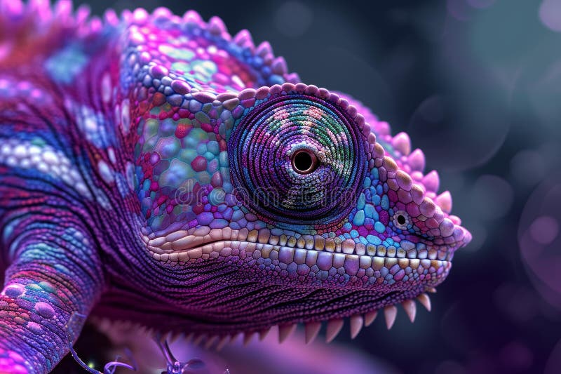 Adaptable Anthropomorphic Chameleon Violet. Generate Ai Stock ...