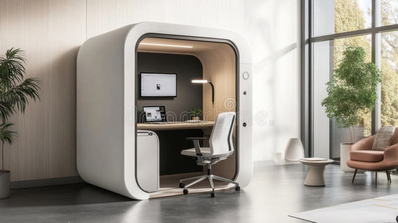 Adaptable Remote Office Spaces for Secure Work Stock Illustration ...