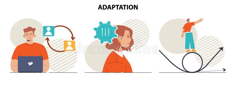 Adaptation Concept Set. Transformation in Different Situation Stock ...