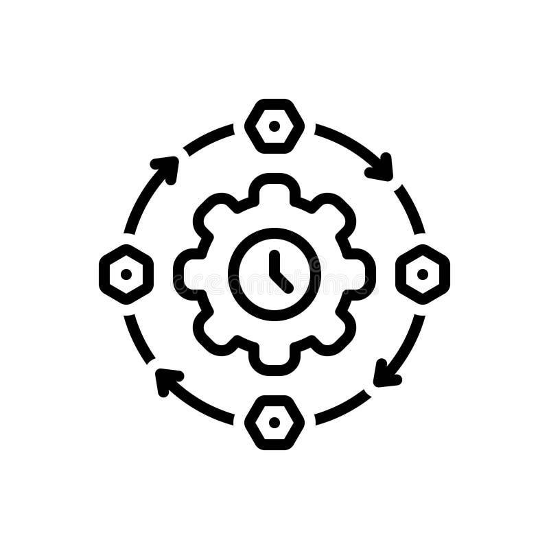 Black Line Icon for Adaptation, Adjustment and Change Stock ...