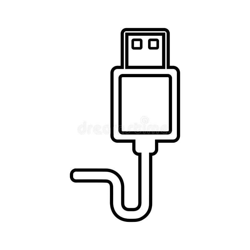 Adapter, Cable, Usb Line Icon. Outline Vector Stock Vector ...