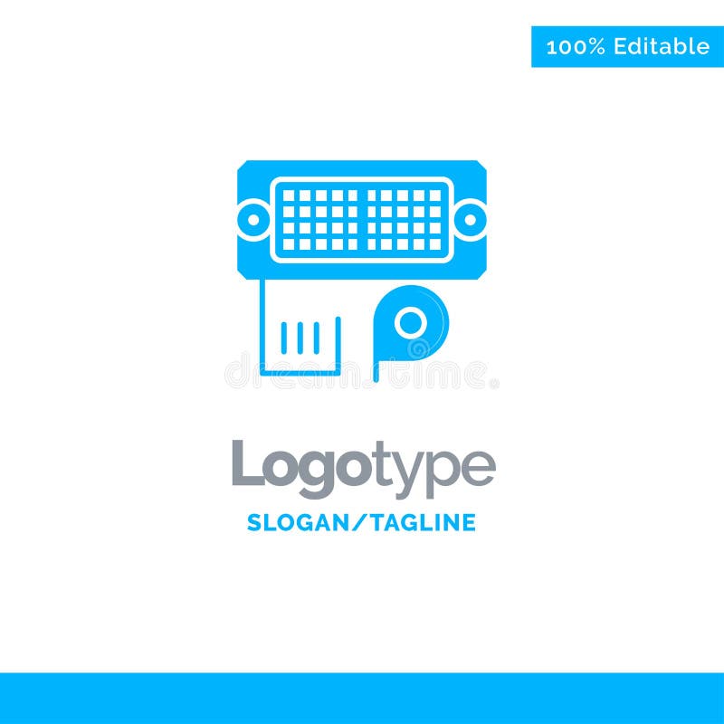 Adapter, Connection, Data, Input Blue Solid Logo Template. Place for ...